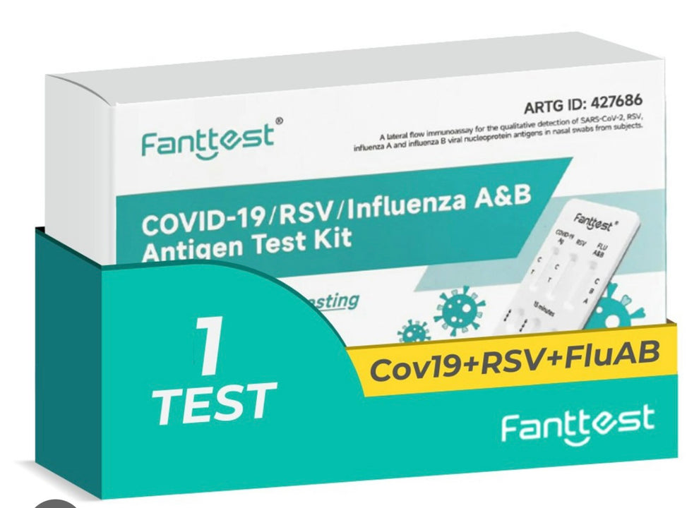 Fanttest 4in1 Covid + RSV +FLU A&B Single Test - 500 units to a carton ...